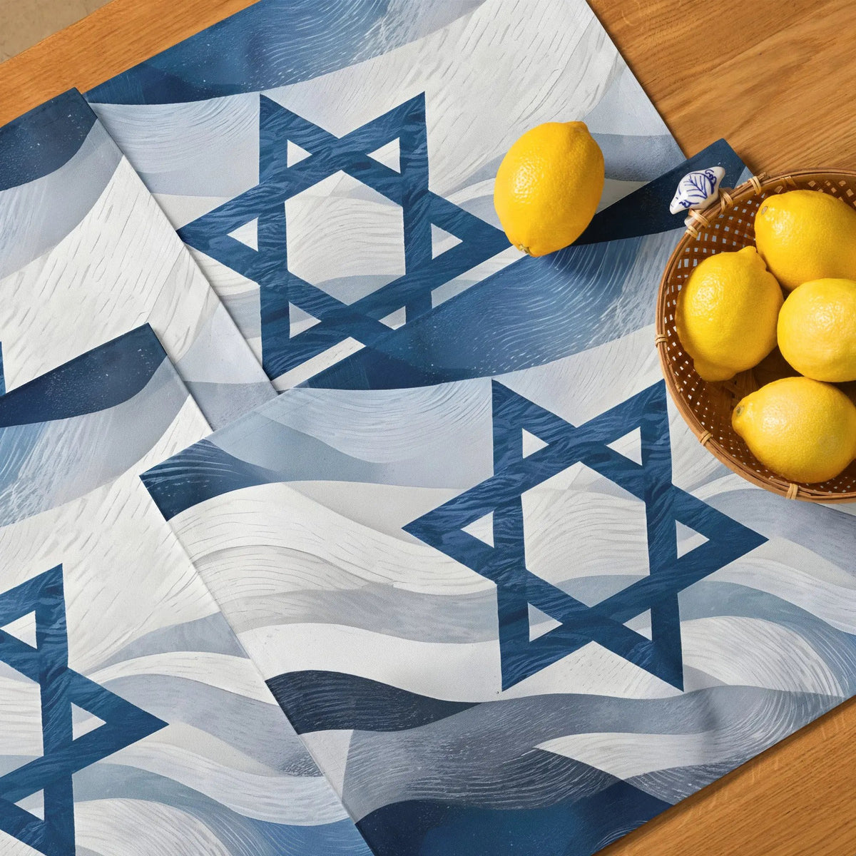 Israel Flag Star of David Placemat Set - The Israel Store